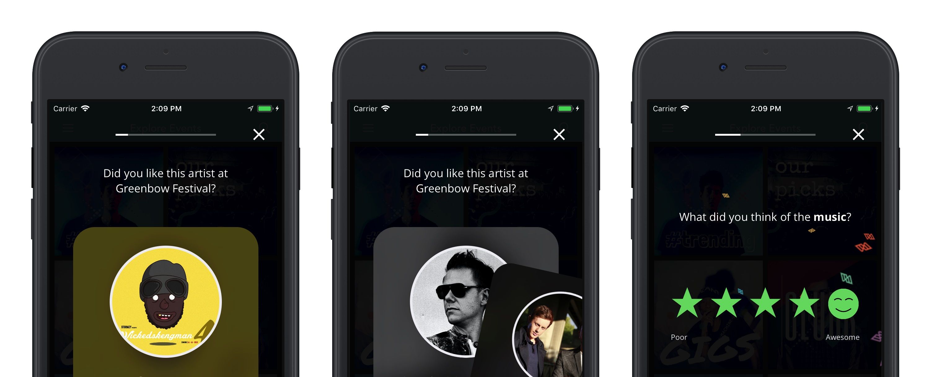 Introducing... Skiddle's swipe to review app feature